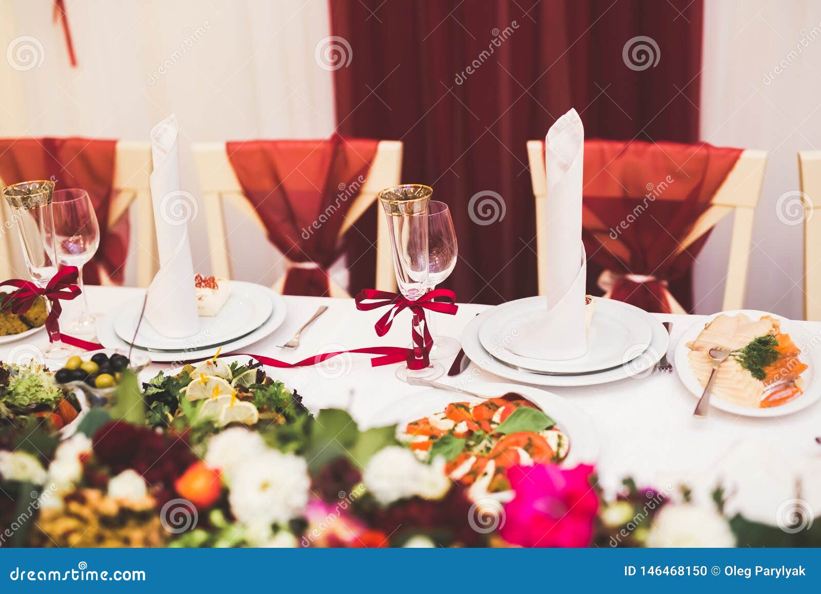 Interior of a Restaurant Prepared for Wedding Ceremony Stock Photo ...