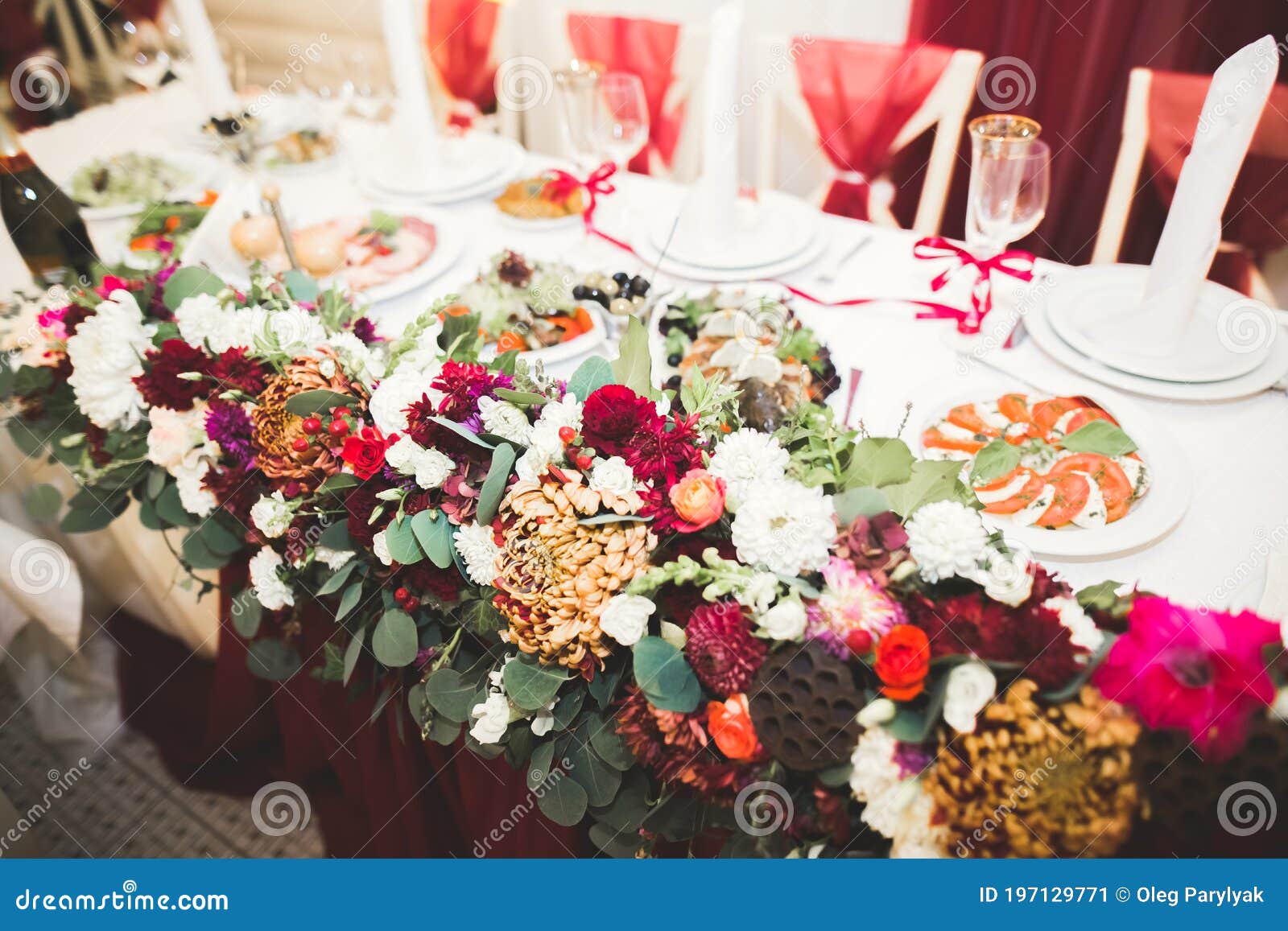 Interior of a Restaurant Prepared for Wedding Ceremony Stock Image ...