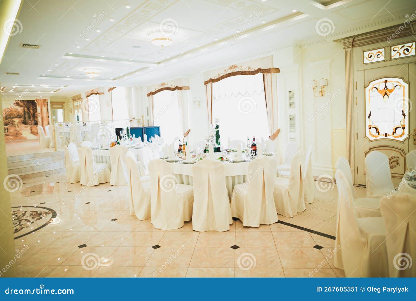 Interior of a Restaurant Prepared for Wedding Ceremony Stock Image ...