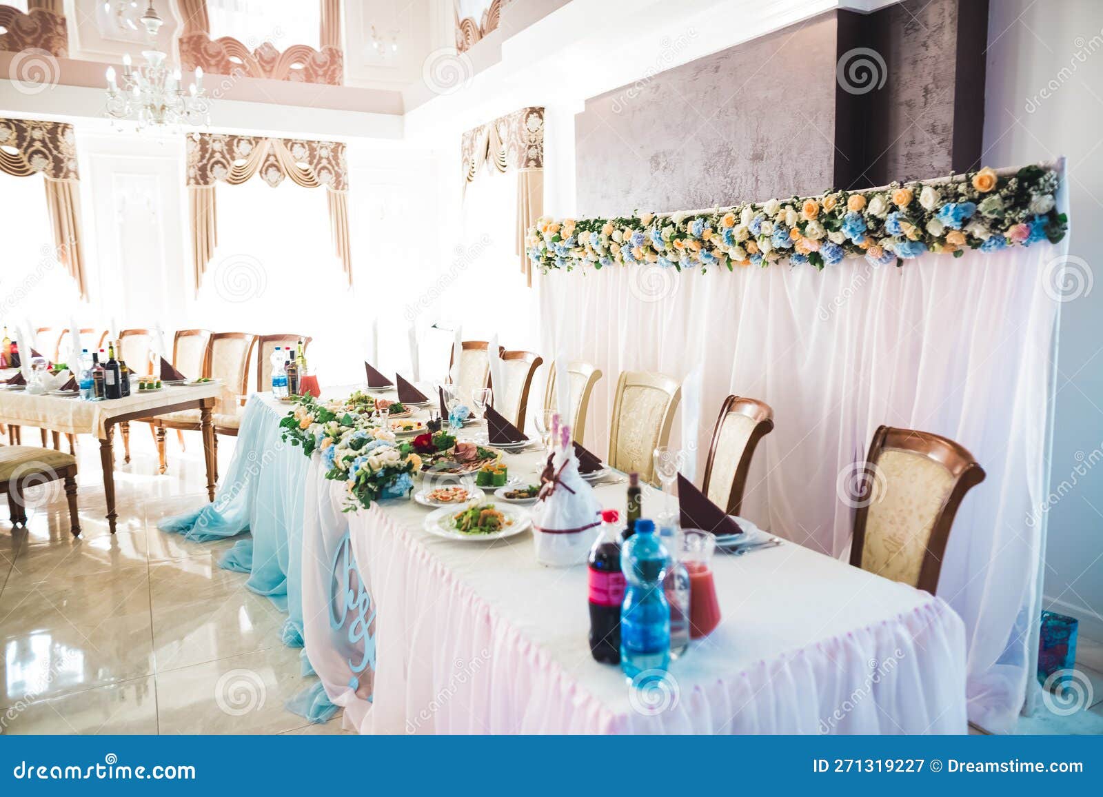 Interior of a Restaurant Prepared for Wedding Ceremony Stock Image ...