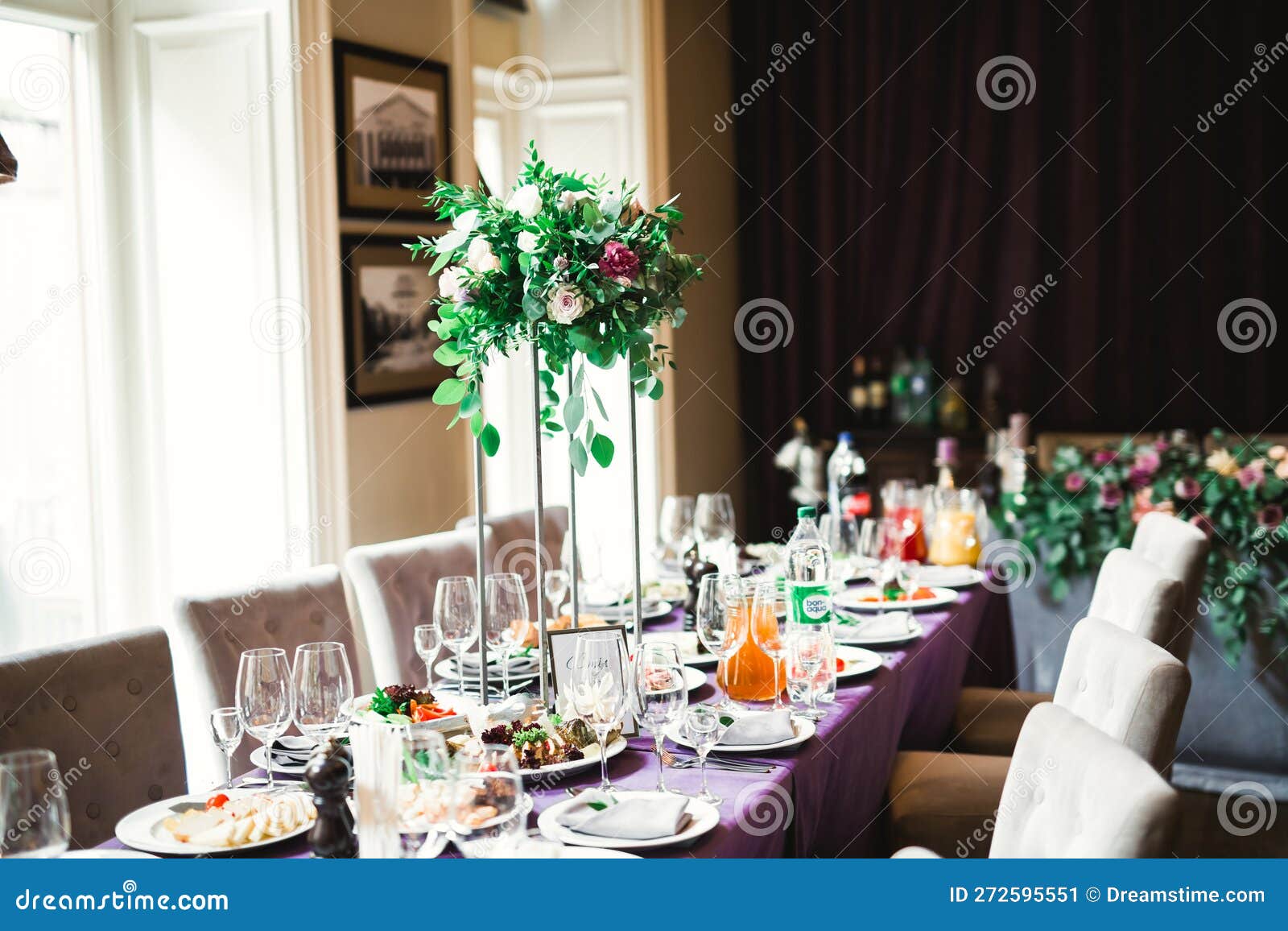 Interior of a Restaurant Prepared for Wedding Ceremony Stock Image ...