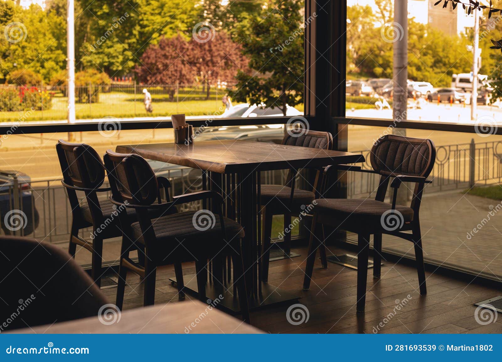 Interior of the Restaurant. Tables Next To the Window Stock Image ...
