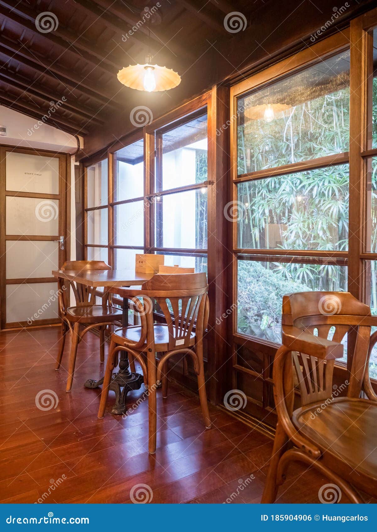 Interior of Restaurant. Wooden Design Stock Photo - Image of lifestyle ...