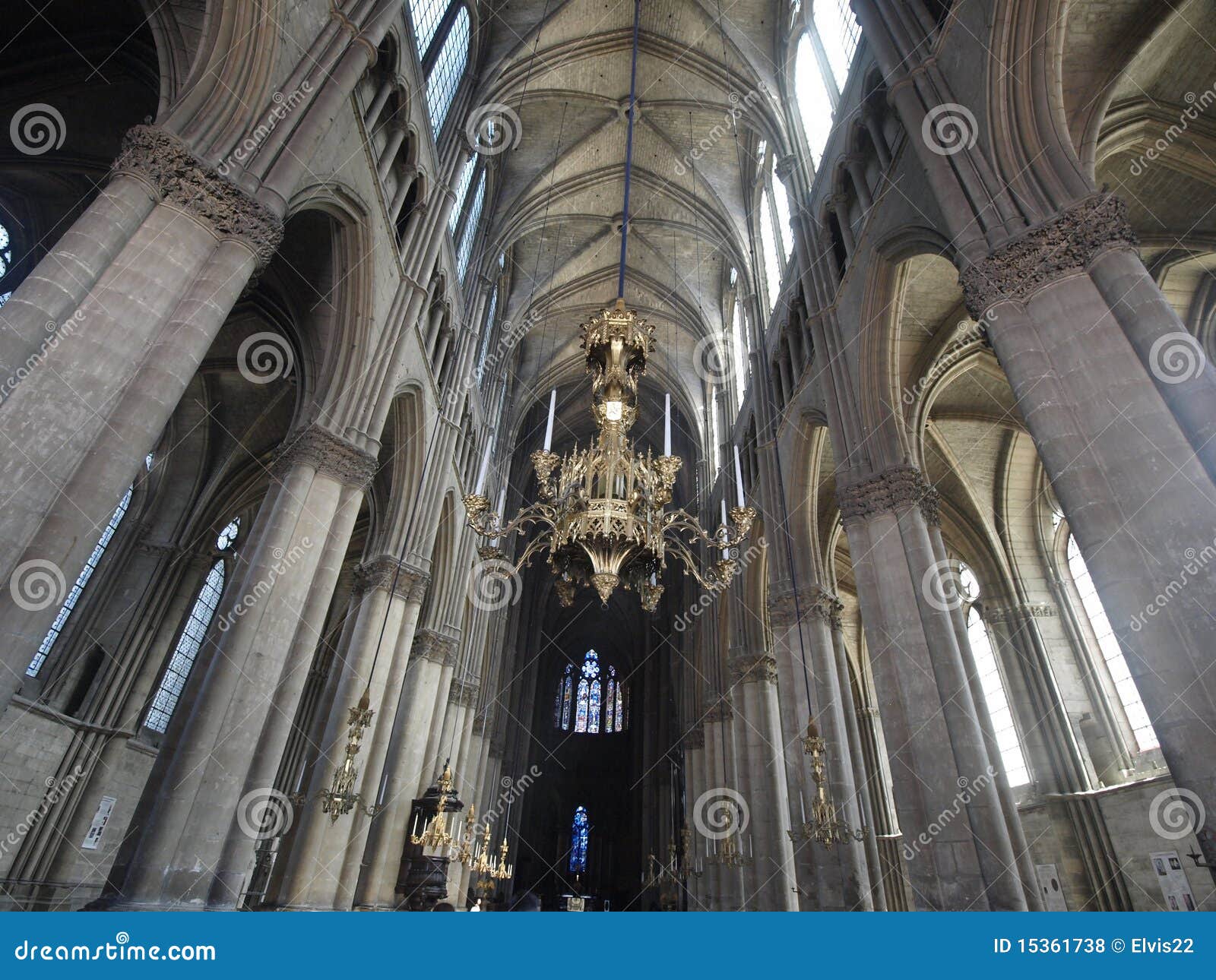 Interior Rheims Cathedral France Stock Photo - Image of pinacle ...