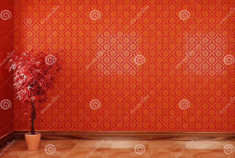 Interior rojo stock de ilustración. Ilustración de madera - 7888367