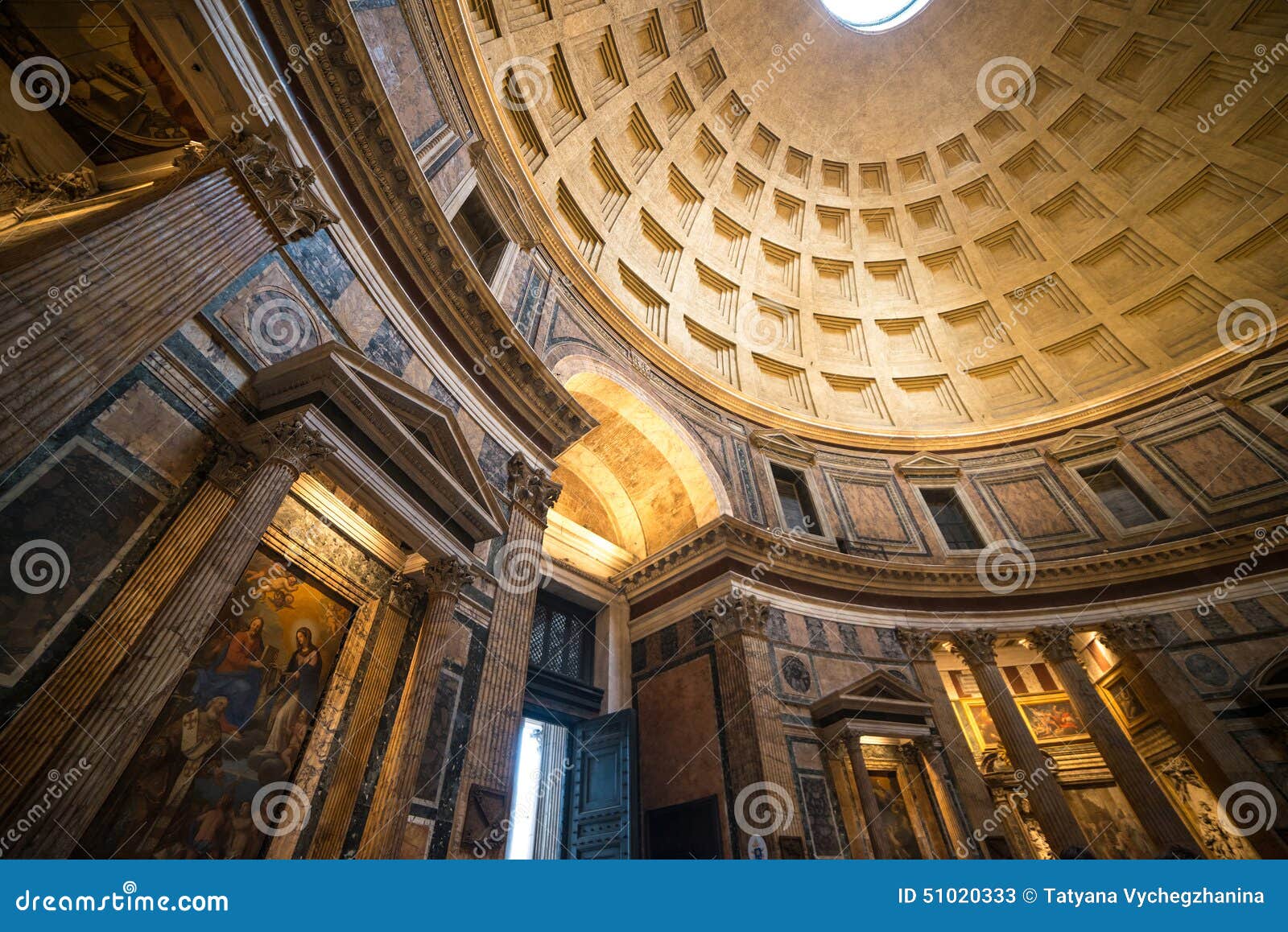 Interior of Rome Pantheon editorial stock photo. Image of public - 51020333