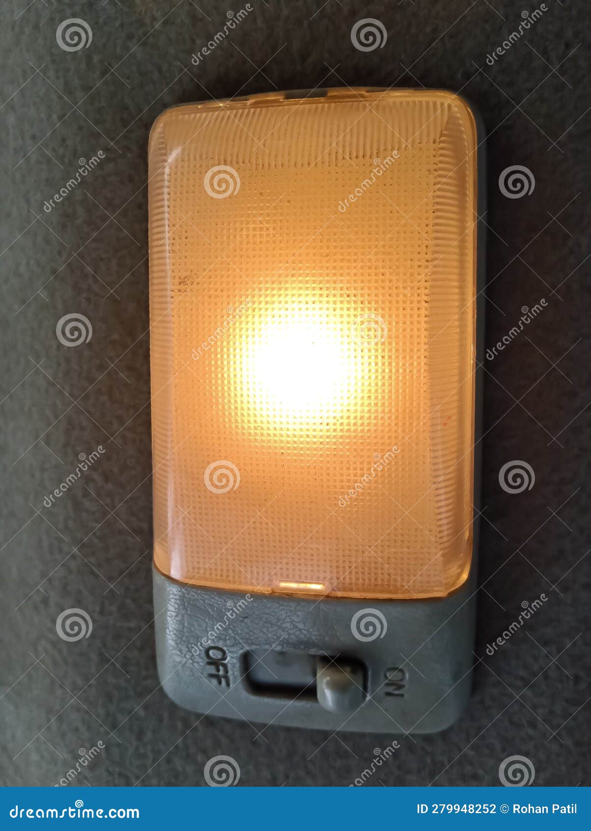 Interior Roof Light for Automobile Switch on Stock Photo - Image of ...