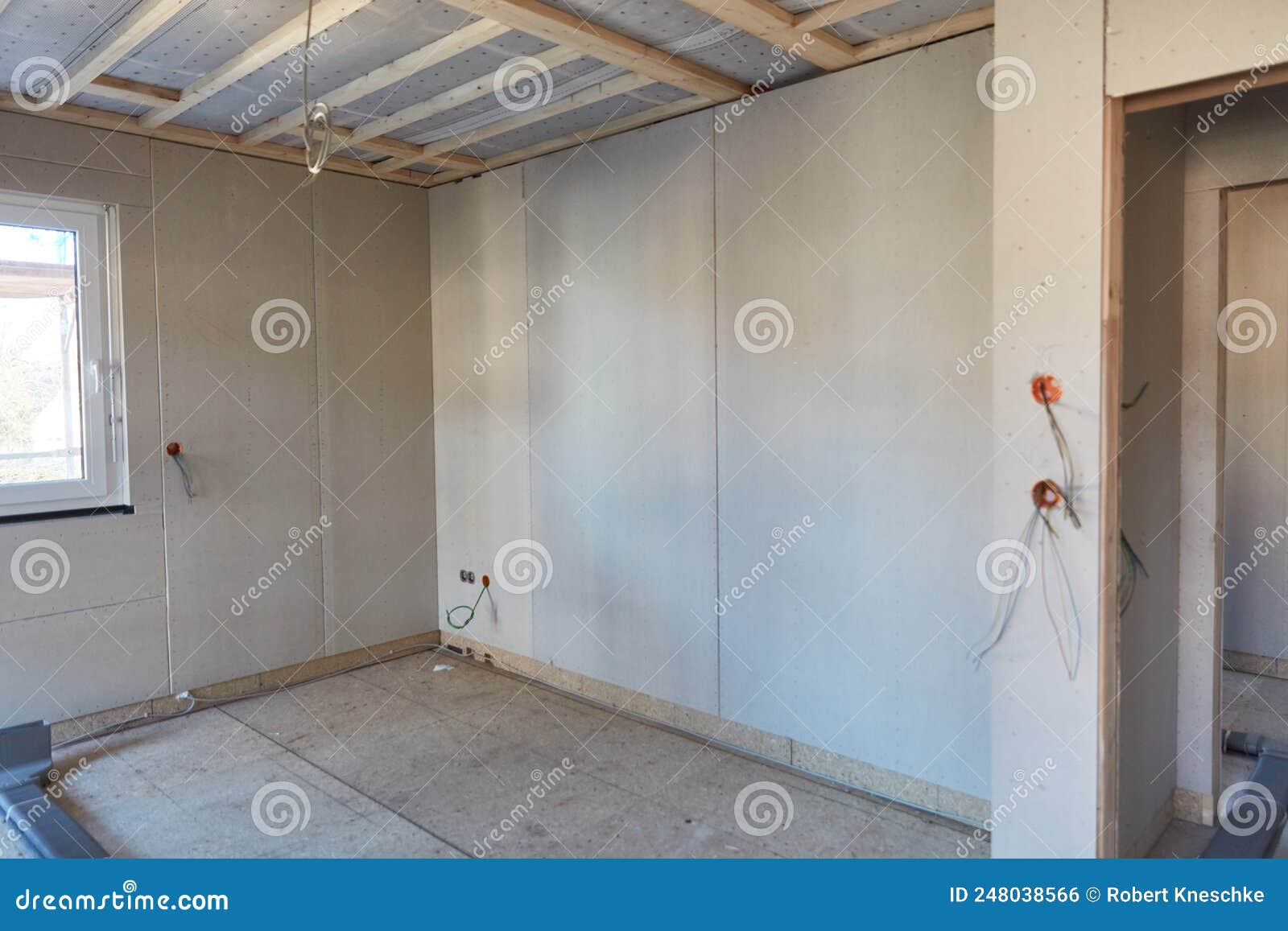 Interior of Room on Construction Site of House Construction Stock Photo ...