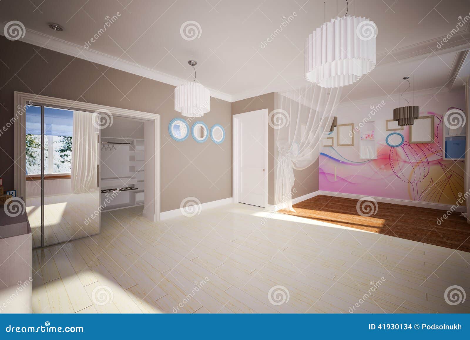 Interior Room Empty in Modern Style Stock Photo - Image of interior ...