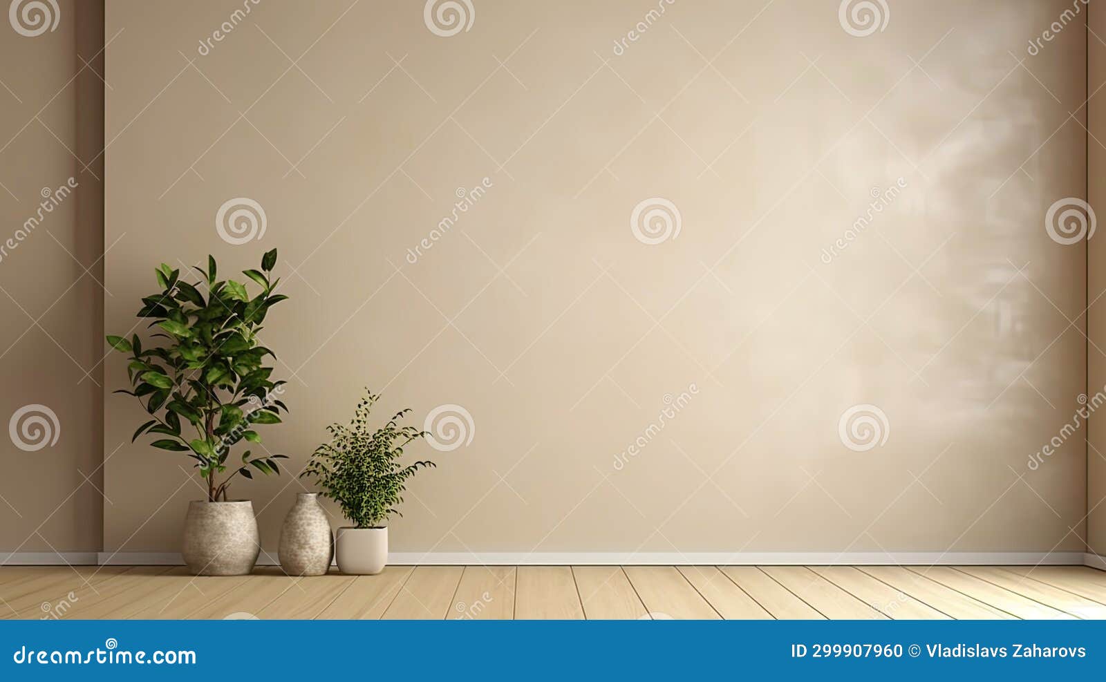 Interior Room with an Empty Wall Layout in Ecostyle Stock Illustration ...