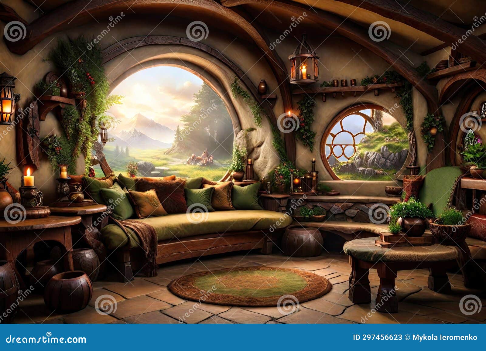 The Interior of the Room in the Hobbit House. Stock Image - Image of ...