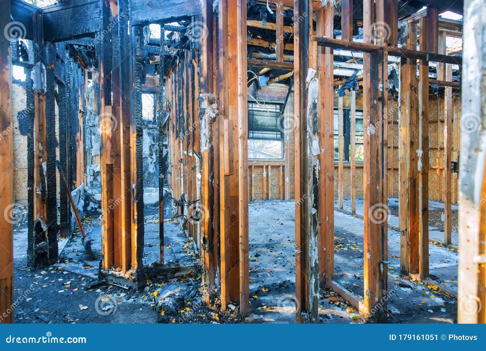 Interior Room of the House after a Fire Stock Image - Image of house ...
