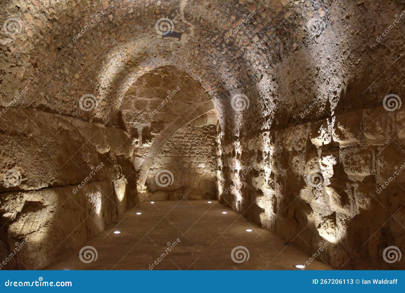 Gothic Vaulted Ceiling in Interior Room in Ajloun Castle, Jordan Stock ...