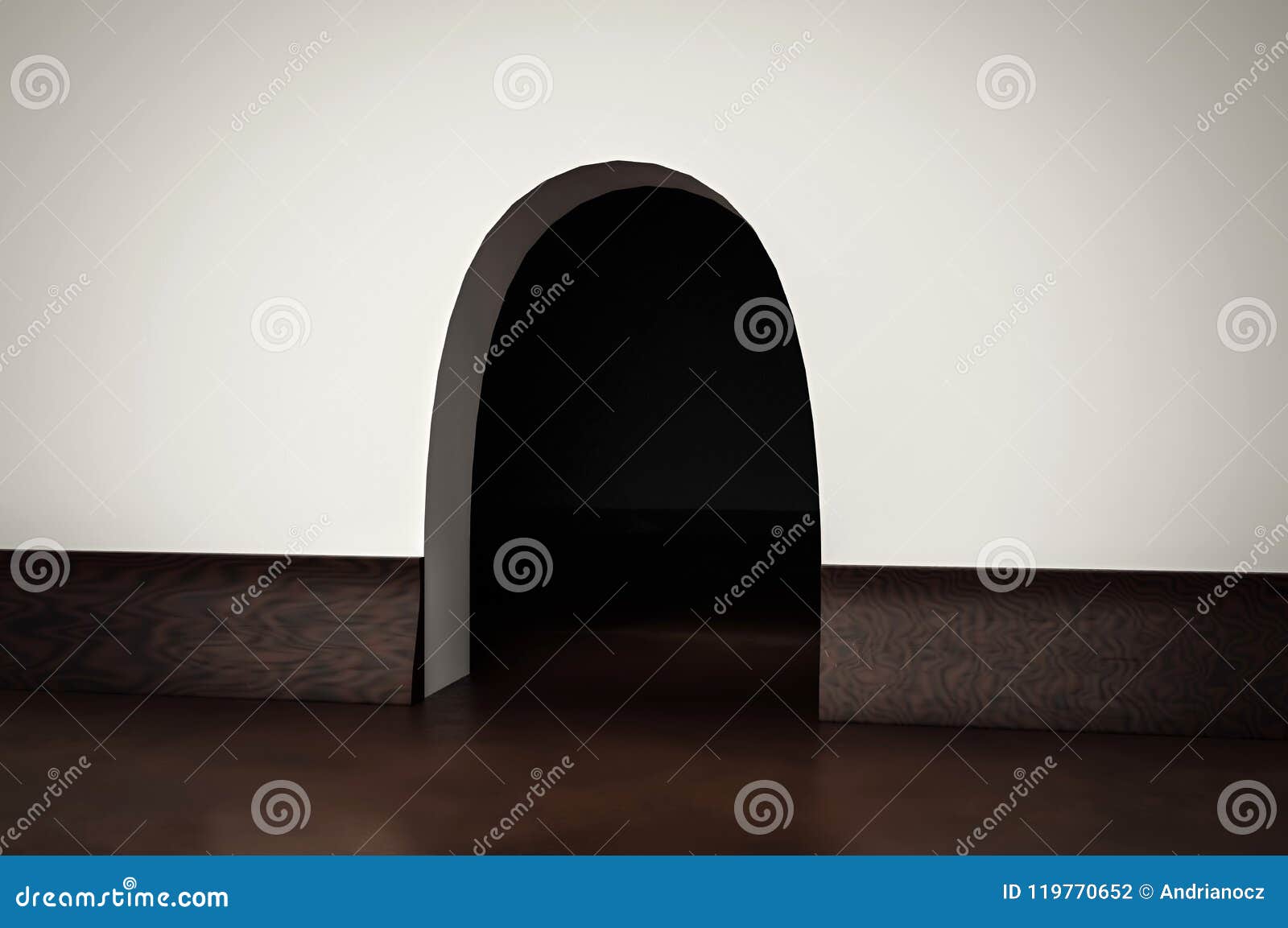 Interior Room With Mouse Hole In Wall Royalty-Free Cartoon ...