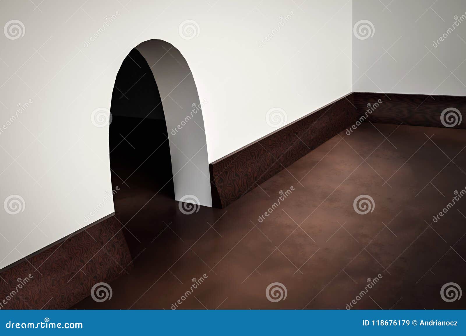Interior Room with Mouse Hole in Wall Stock Illustration - Illustration ...
