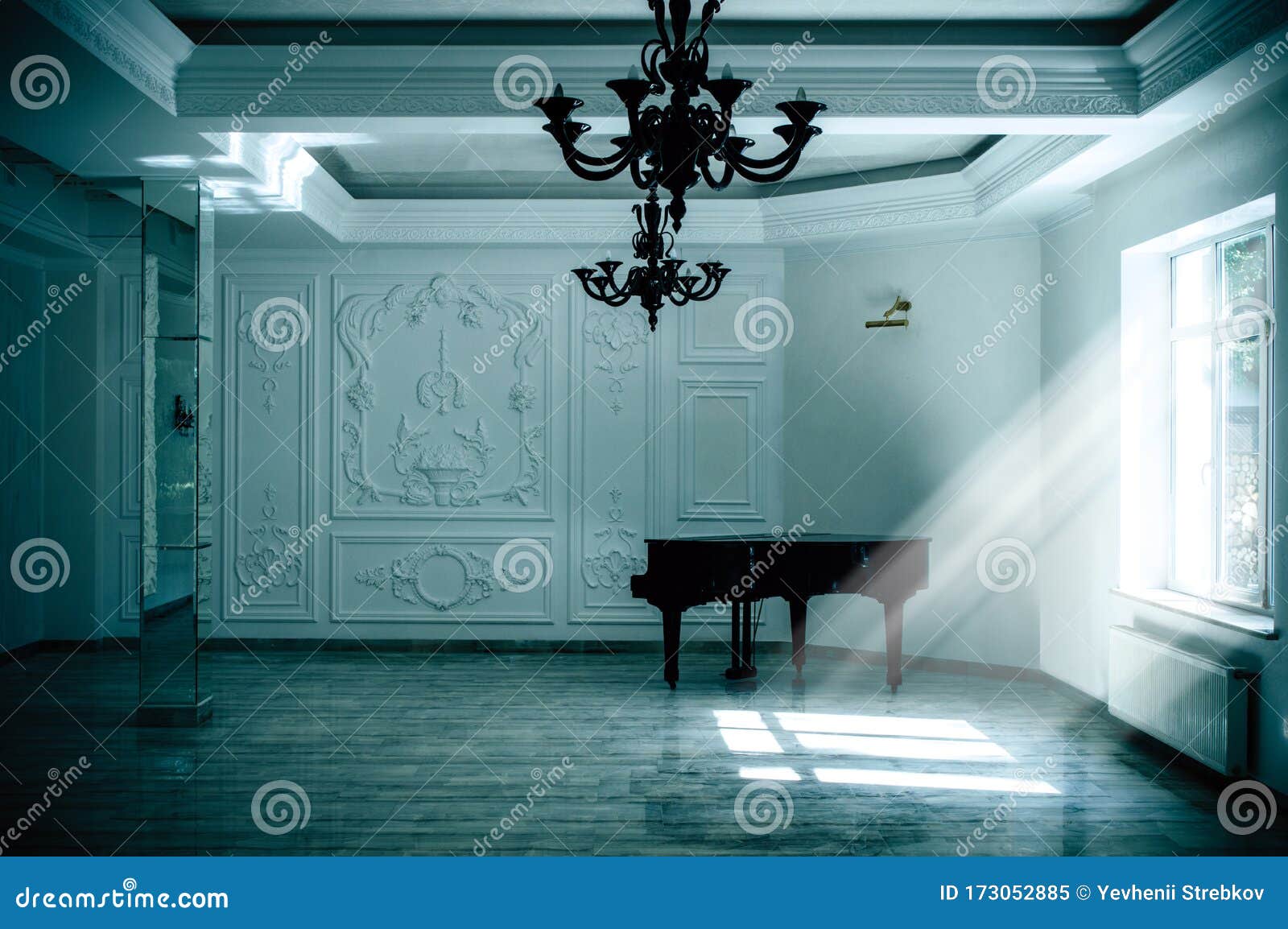 The Interior of the Room in the Old Style M Piano Stock Image - Image ...