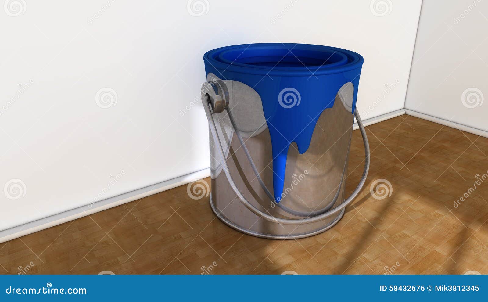 Interior Room and Paint Cans Stock Photo - Image of render, move: 58432676