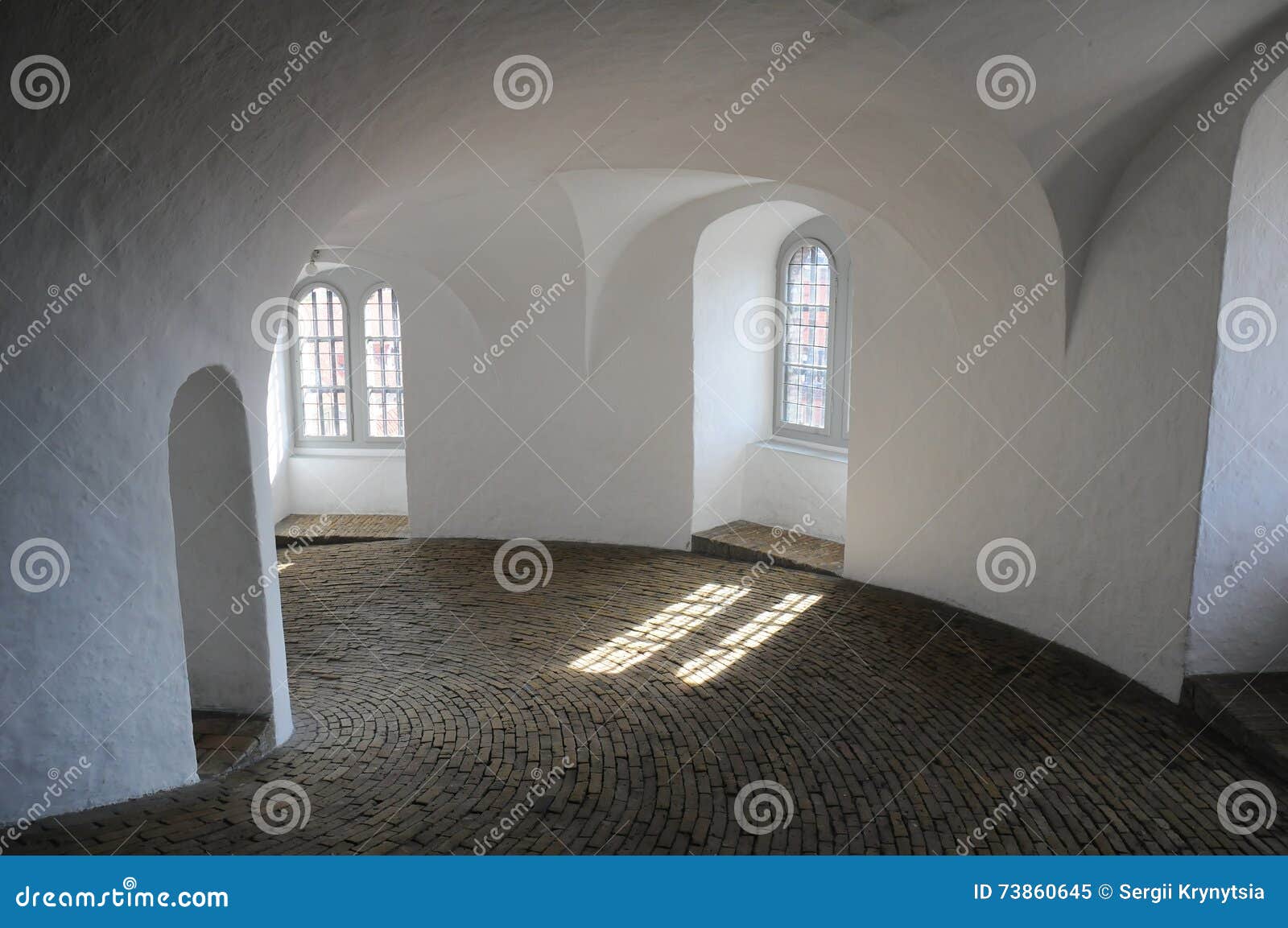 Interior of Round Tower in Copenhagen, Denmark Stock Image - Image of ...