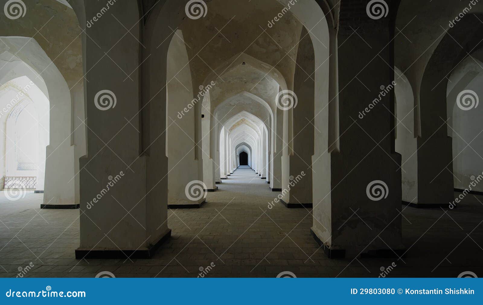 Moslem Interior with Rows of Columns Stock Photo - Image of shade, east ...