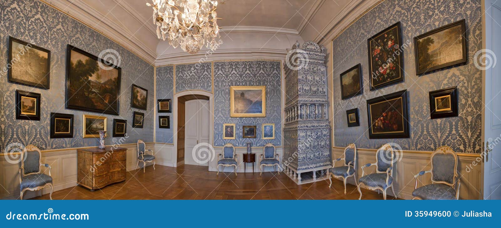 Interior in Rundale Palace stock photo. Image of flooring - 35949600