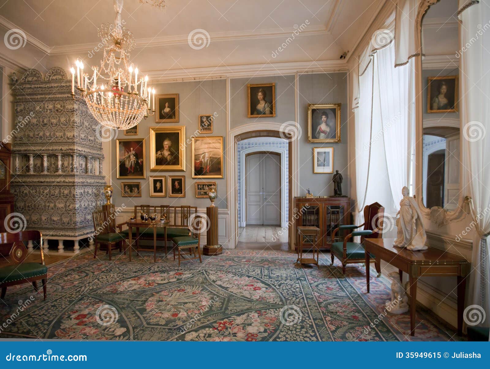 Interior in Rundale Palace stock image. Image of gold - 35949615