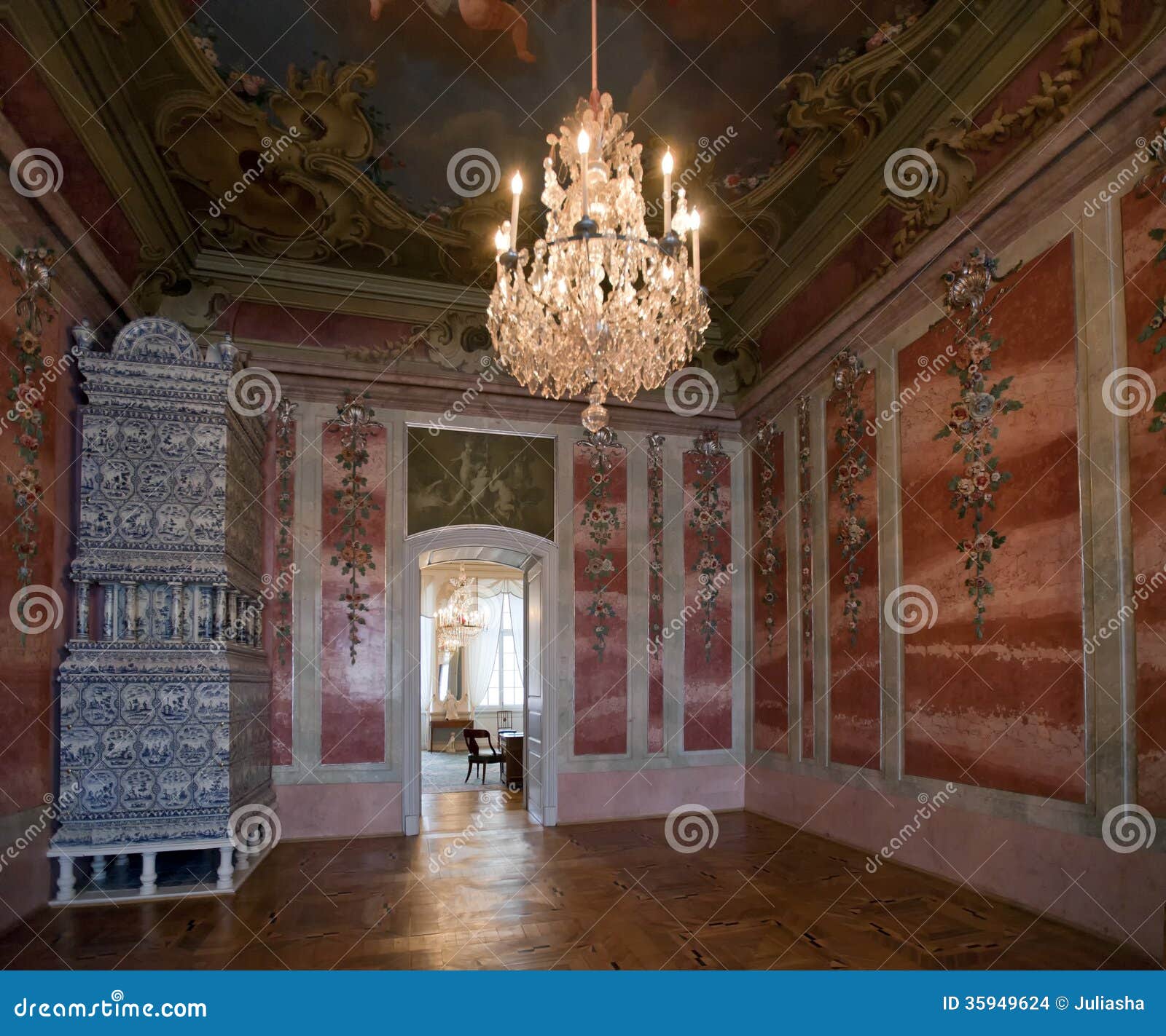 Interior in Rundale Palace stock photo. Image of ceiling - 35949624