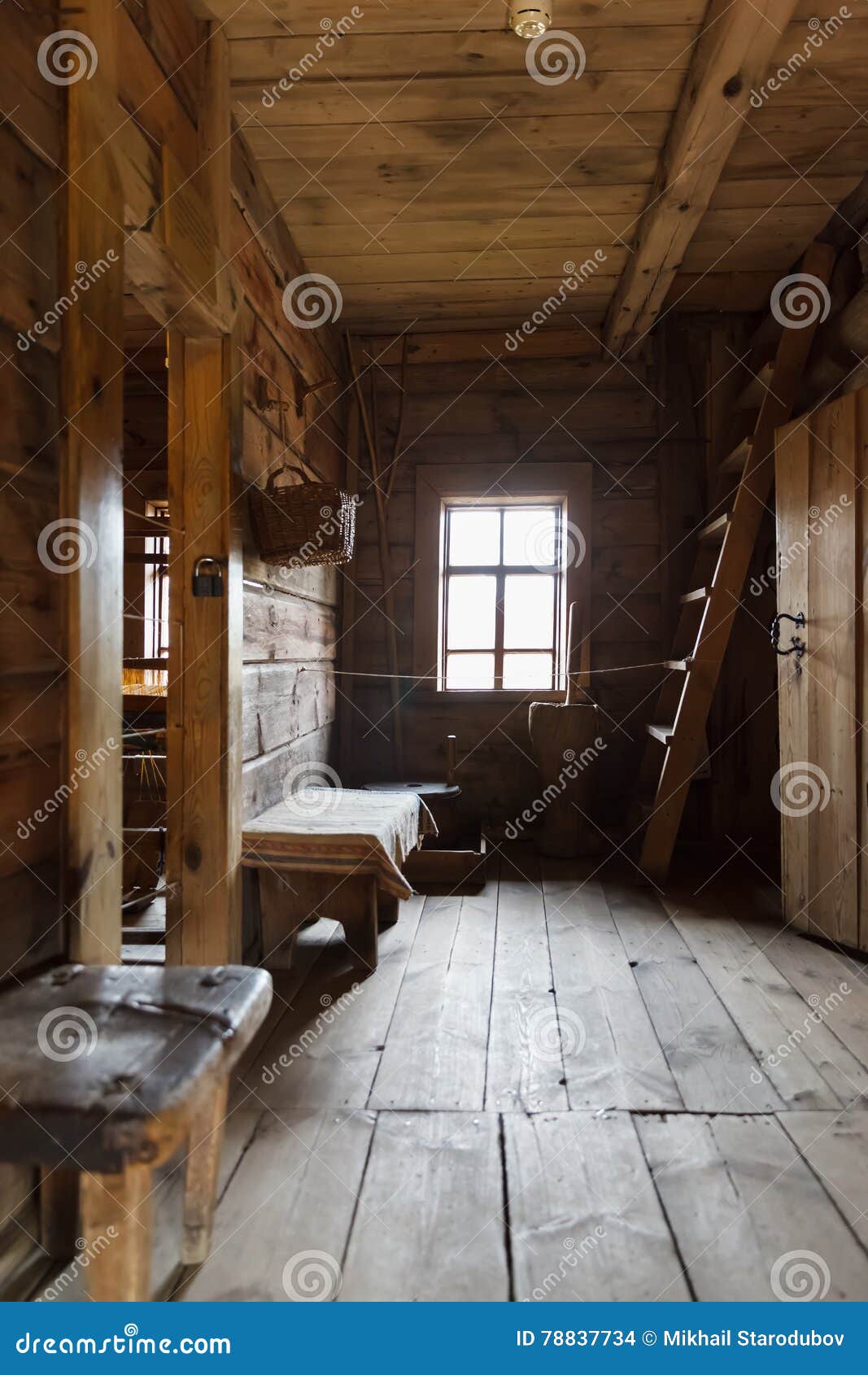 Interior of the Russian Hut Stock Photo - Image of architecture, farm ...