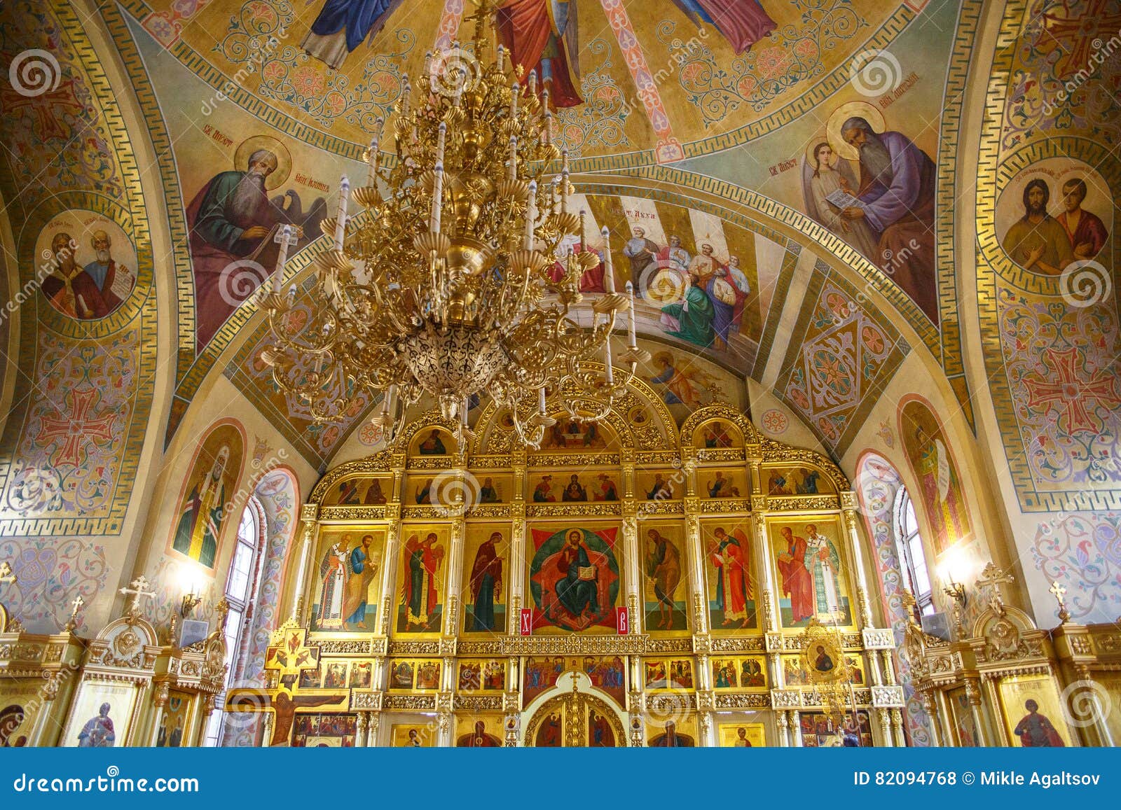 Interior of Russian Orthodox Church Stock Photo - Image of icon ...