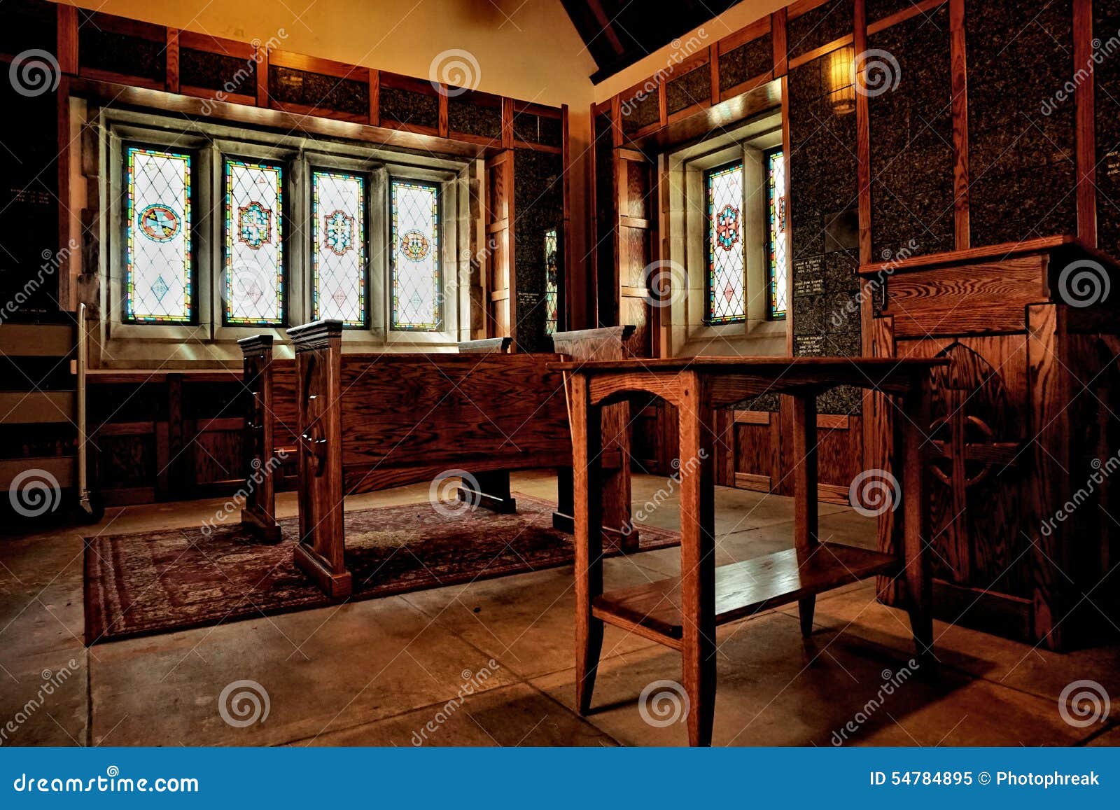 Interior of rustic church stock image. Image of abbey - 54784895