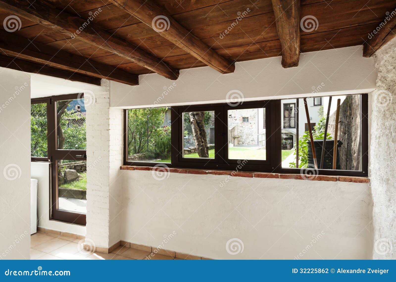 Interior Rustic House, Windows Stock Photo - Image of window, room ...