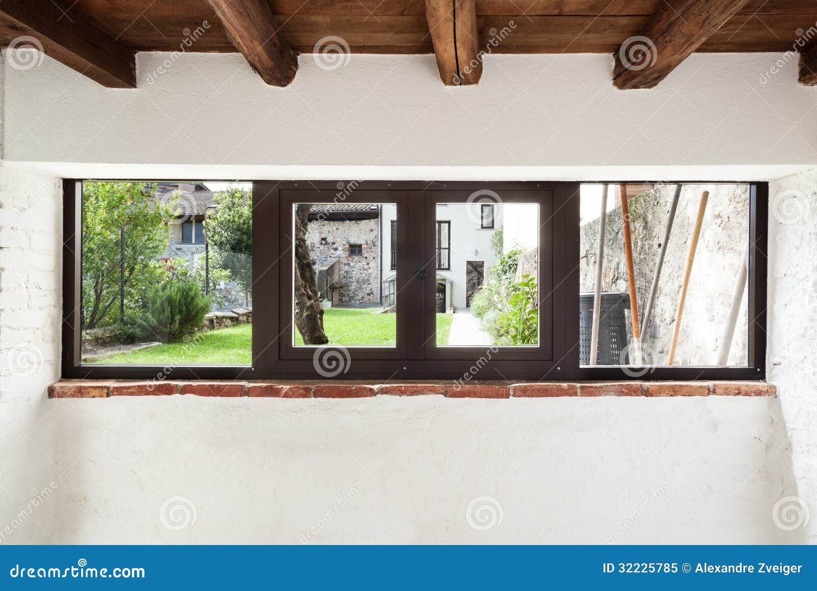 Interior Rustic House, Windows Stock Image - Image of architecture ...