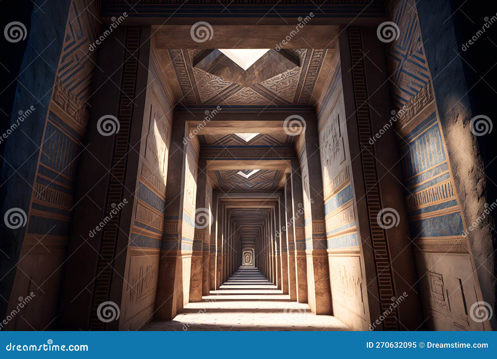 Interior of Sacred Tombs in Pyramids from Giza, Egypt. Neural Network ...