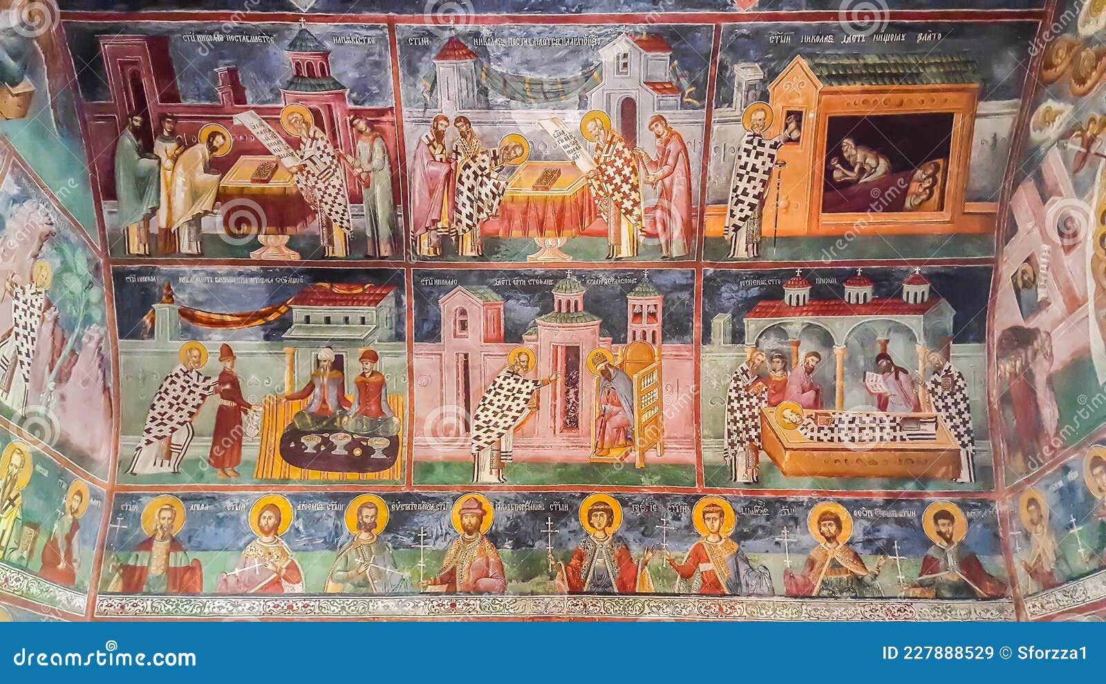 Interior of the Saint Nicholas Church. the Monastery Complex Moracha ...