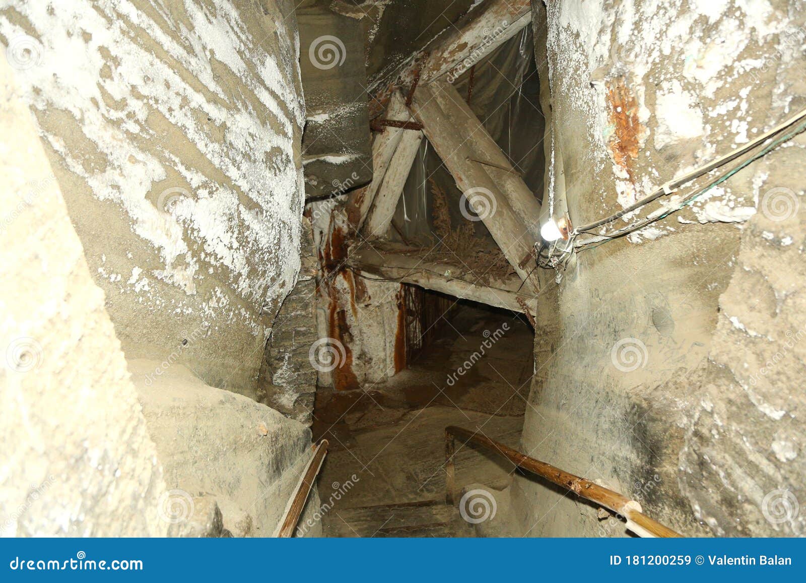 Interior of a salt mine. stock image. Image of perspective - 181200259