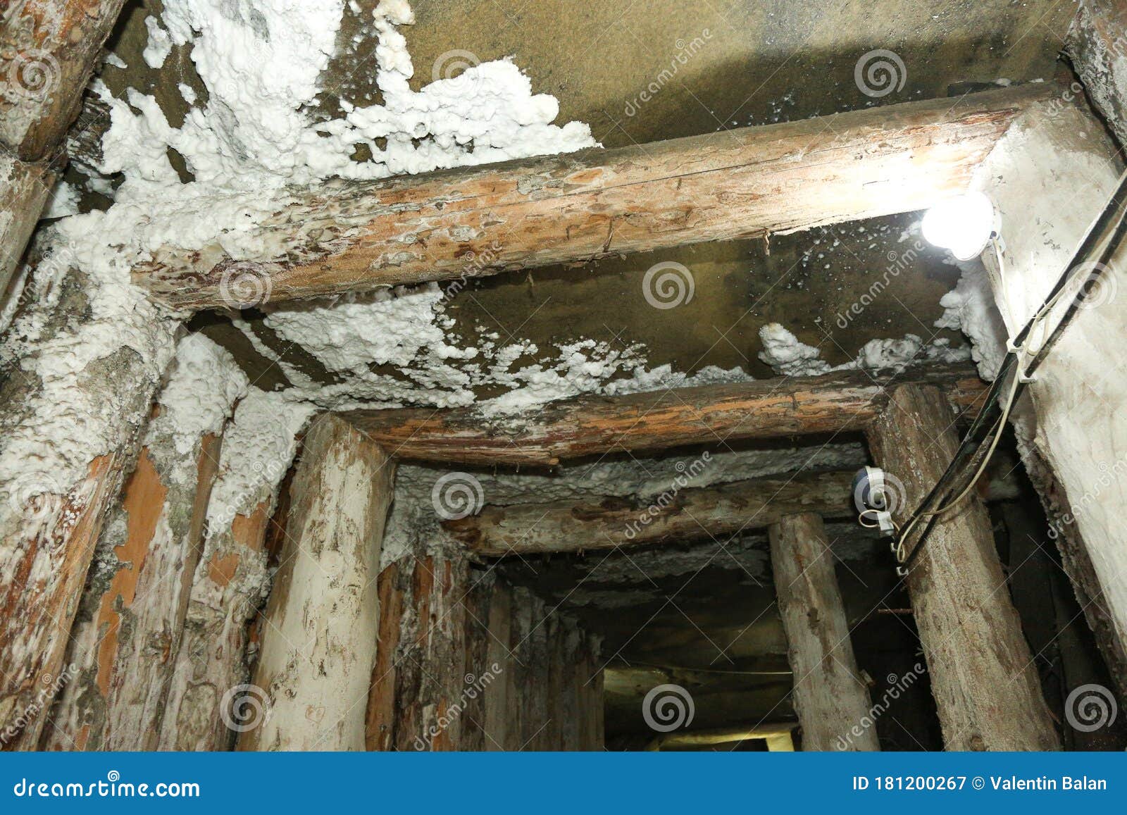 Interior of a salt mine. stock image. Image of gallery - 181200267
