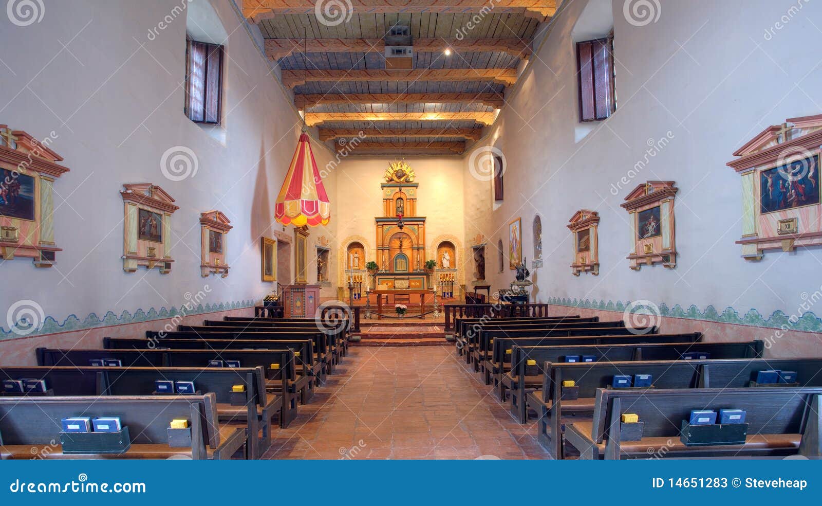 Interior of San Diego Mission Stock Image - Image of religion, mission ...