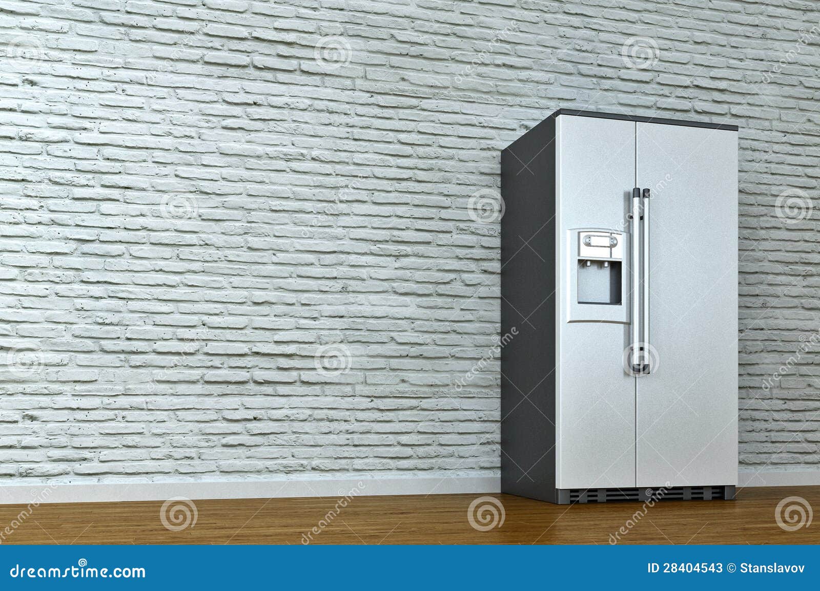 Interior Scene with Refrigerator Stock Illustration - Illustration of ...