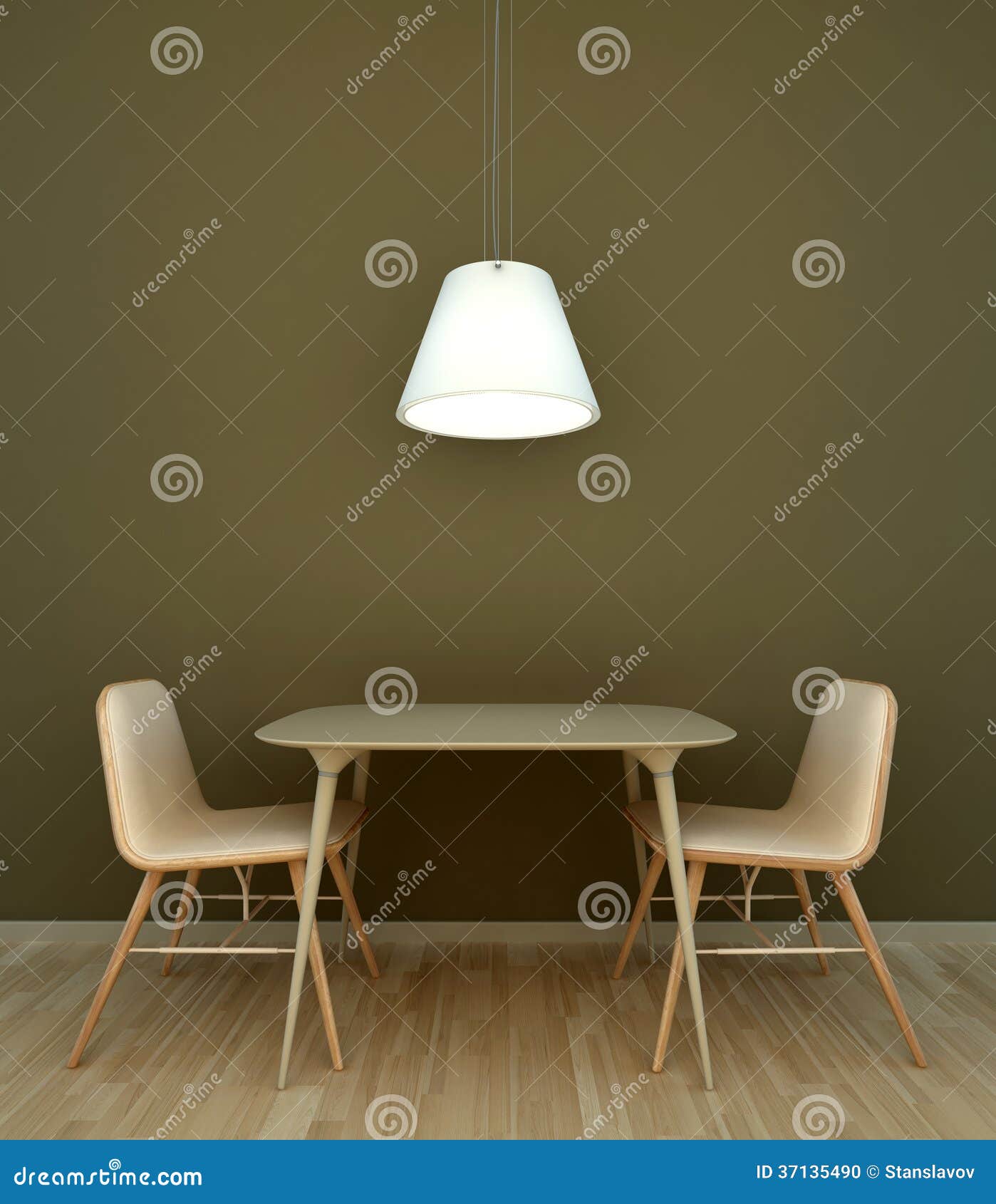Interior Scene Table with Chairs Stock Illustration - Illustration of ...