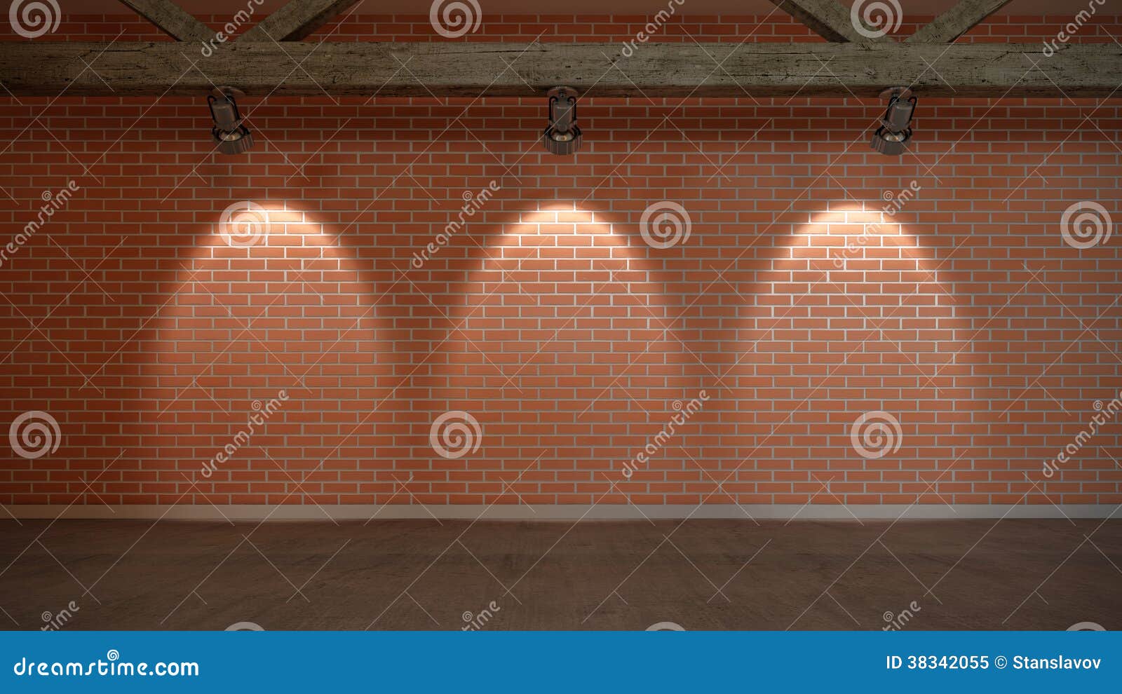 Interior Scene with Wall from Bricks Stock Illustration - Illustration ...