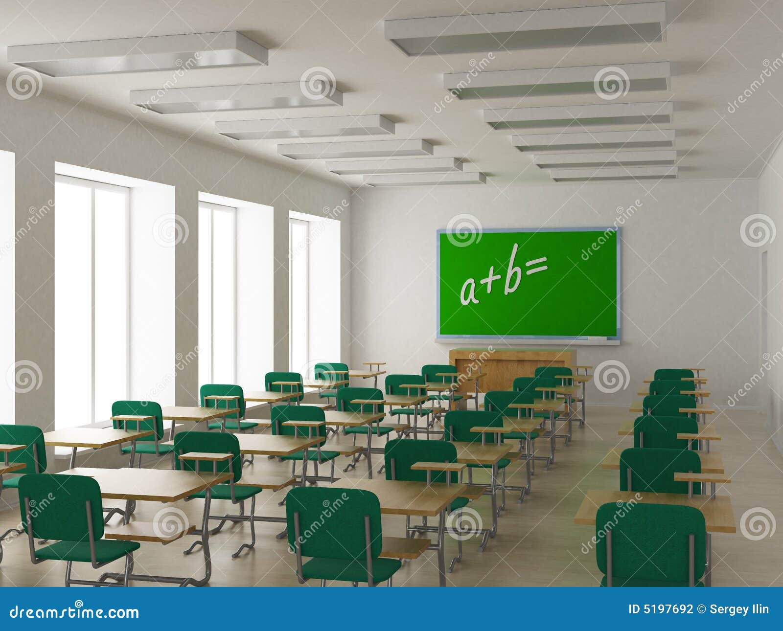 Interior of a School Class. Stock Illustration - Illustration of ...
