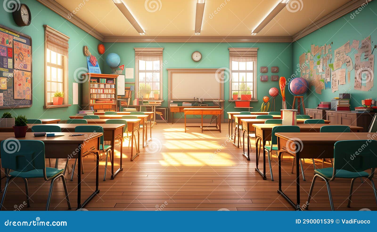 Interior a School Classroom with No Children in it. Background Stock ...