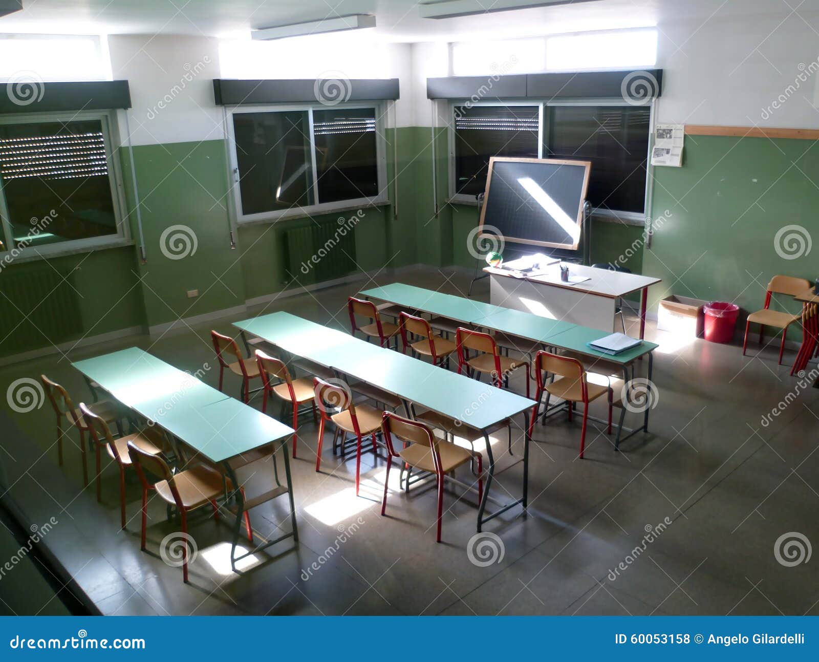 Interior of School: Classroom Stock Photo - Image of blackboard ...