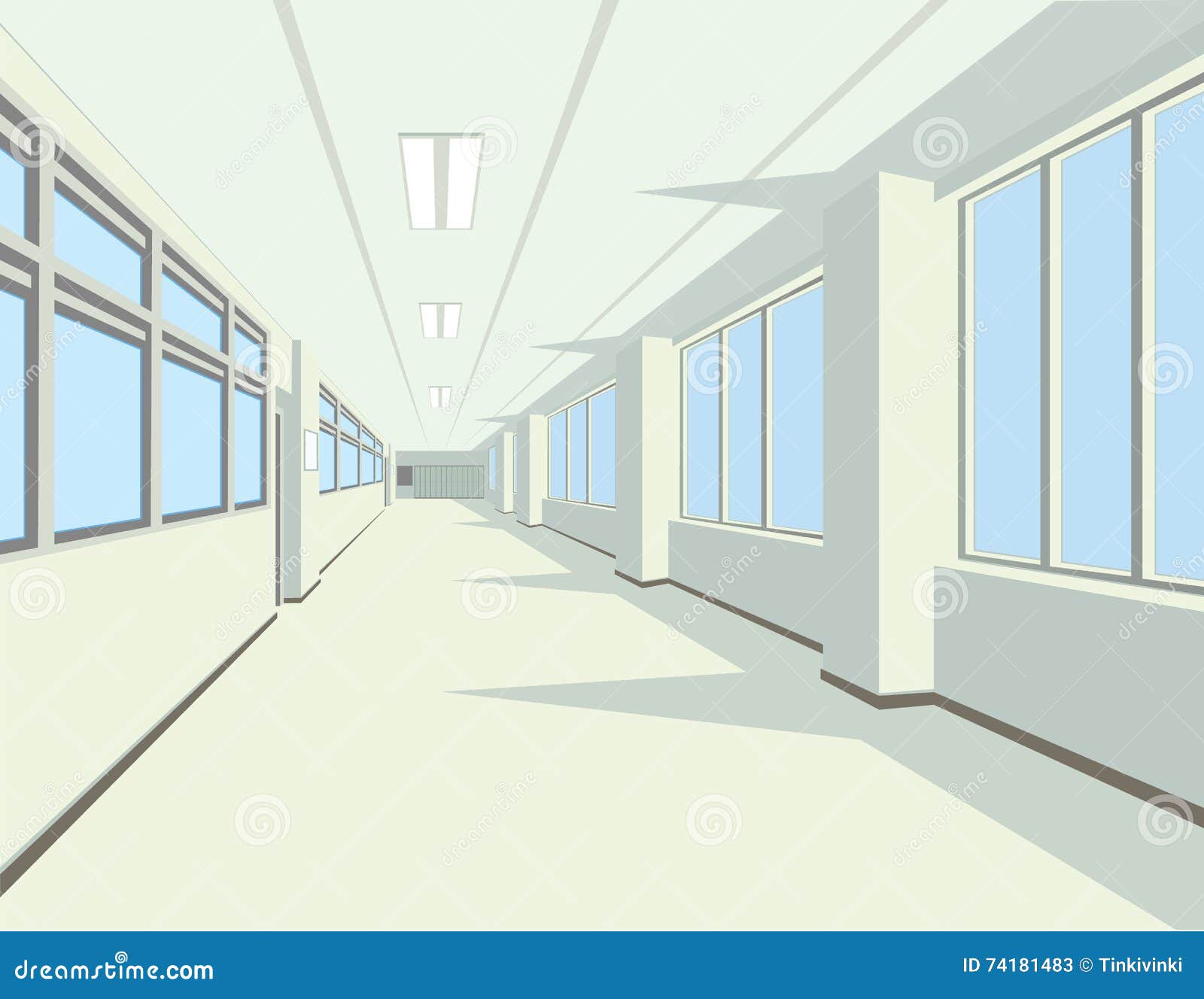 School Hallway Drawing