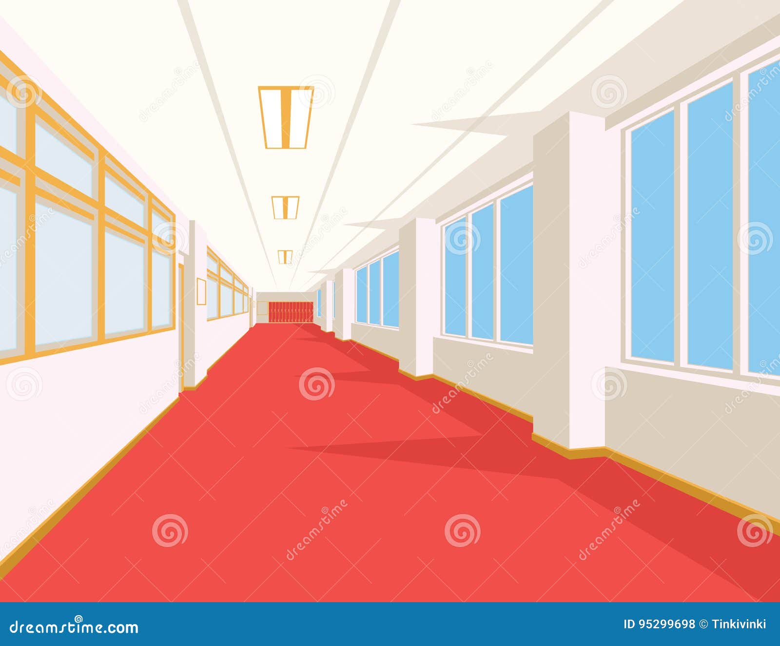 Cartoon School Hallway Background