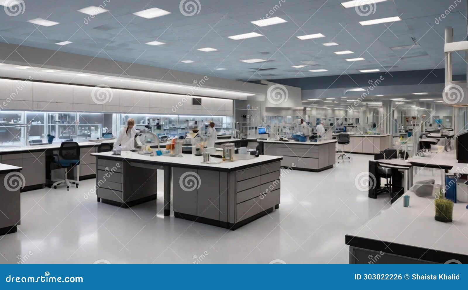 Interior of scientific lab stock illustration. Illustration of ...
