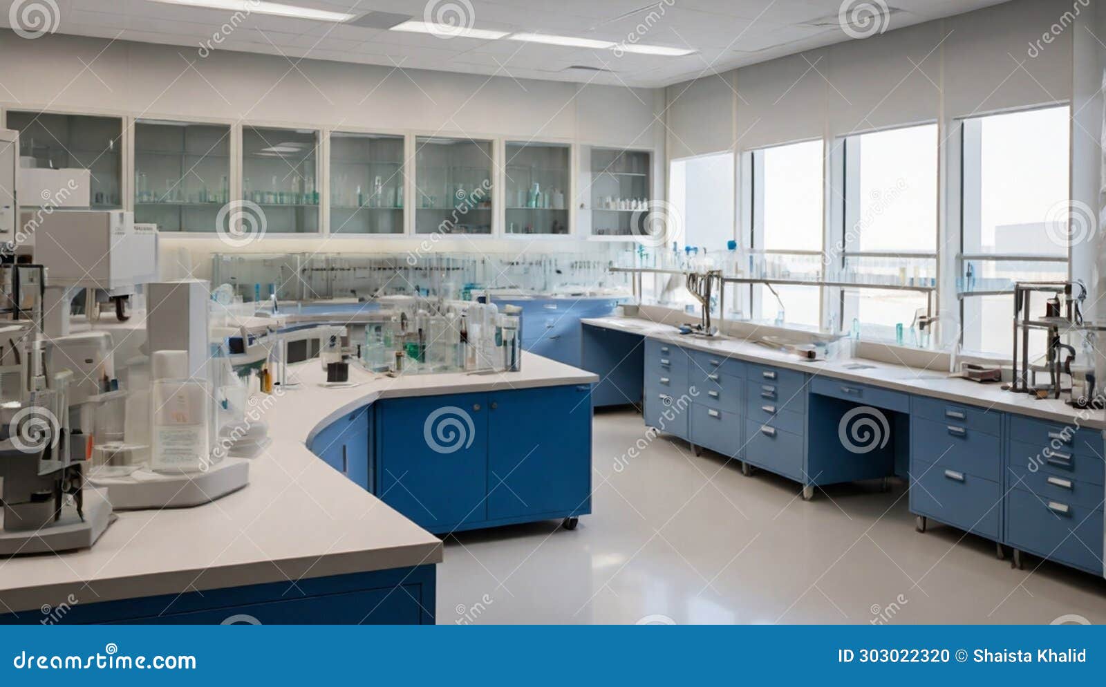 Interior of scientific lab stock illustration. Illustration of design ...