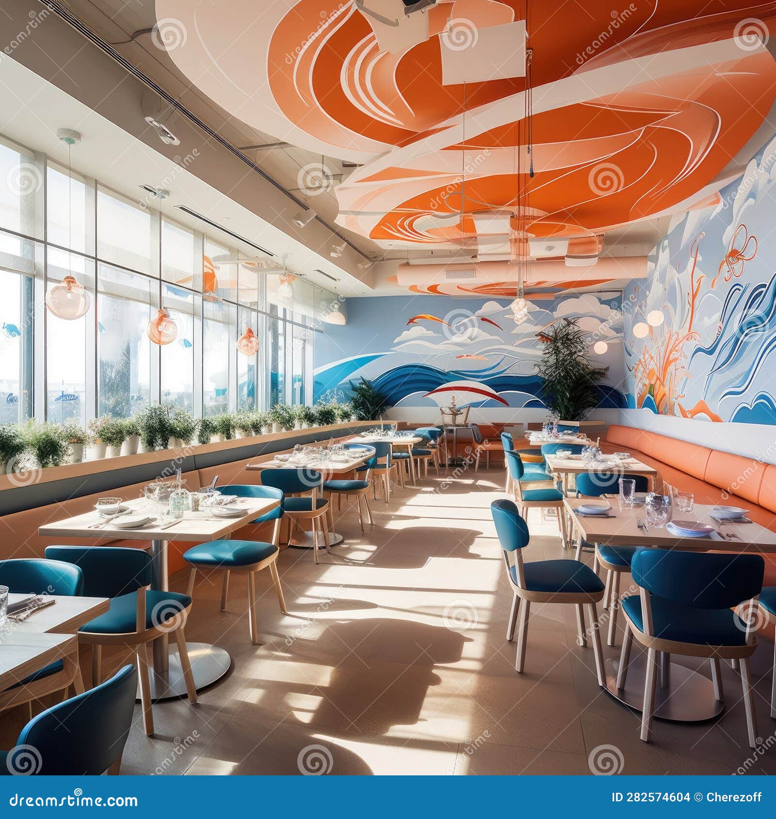The Interior of the Seafood Restaurant Stock Photo - Image of ...