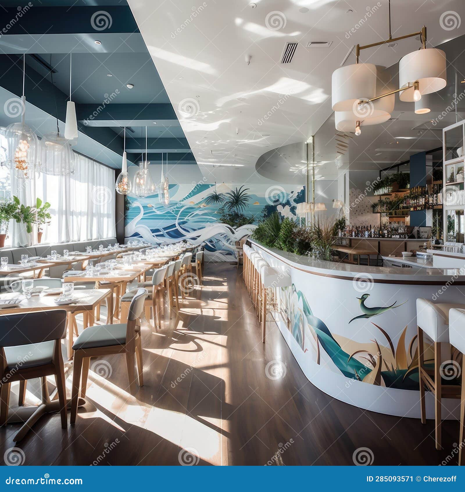 The Interior of the Seafood Restaurant Stock Image - Image of fish ...