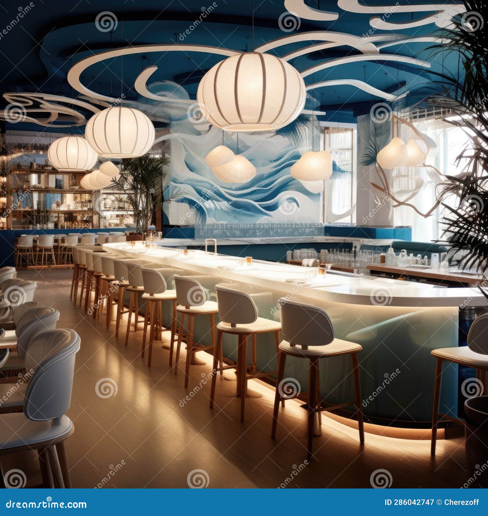 The Interior of the Seafood Restaurant Stock Image - Image of design ...