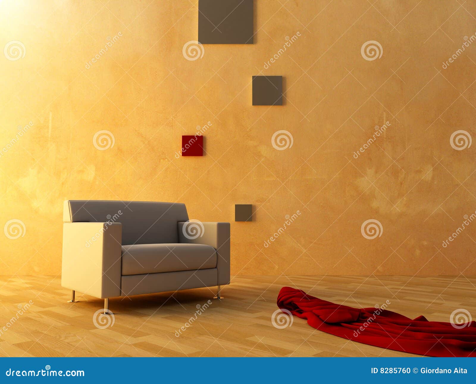 Interior - Seat and Red Velvet Stock Illustration - Illustration of ...